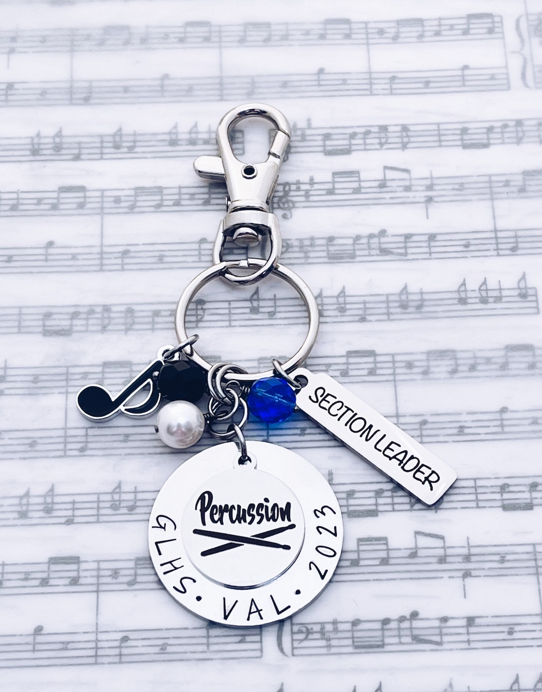 Marching Band Section Leader Charm Keychain Gift, Band Leadership ...