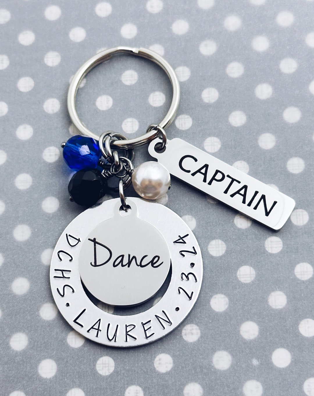 Dance Team Captain Personalized Charm Keychain, Senior, Grad ...