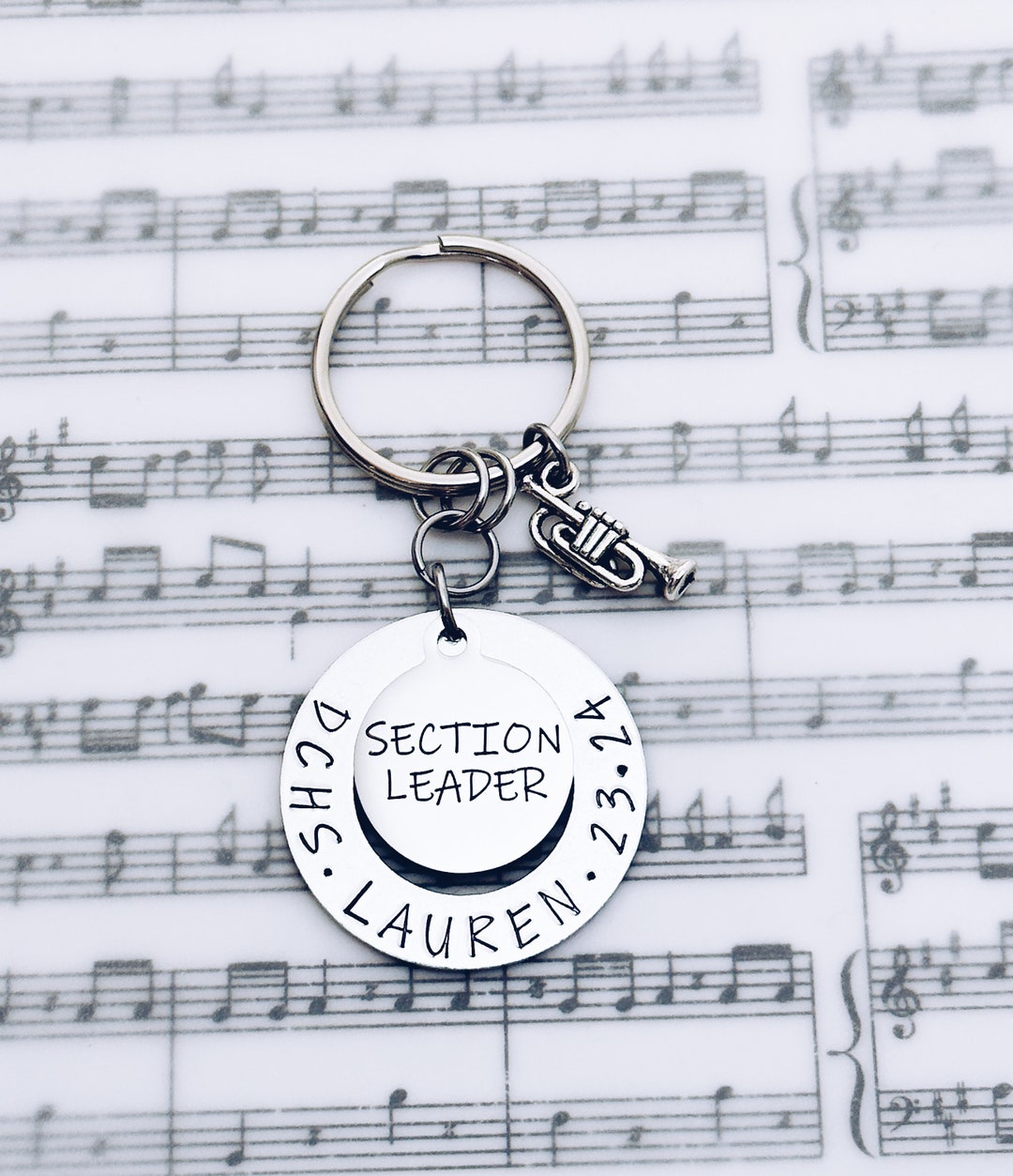 Section Leader Charm Keychain, Marching Band Leadership, Music ...