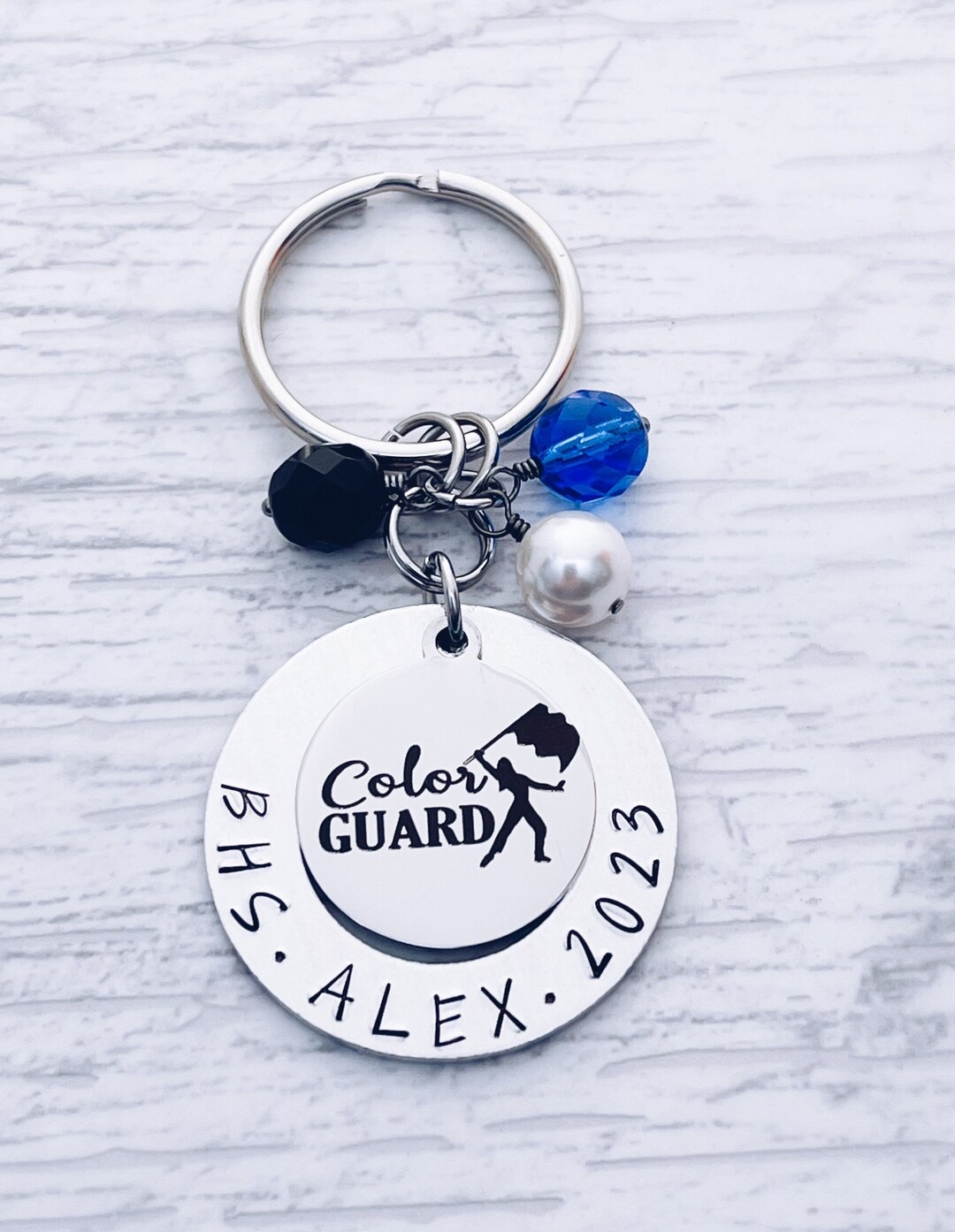 Color Guard Charm Personalized Keychain Gift Flag Girl - Etsy