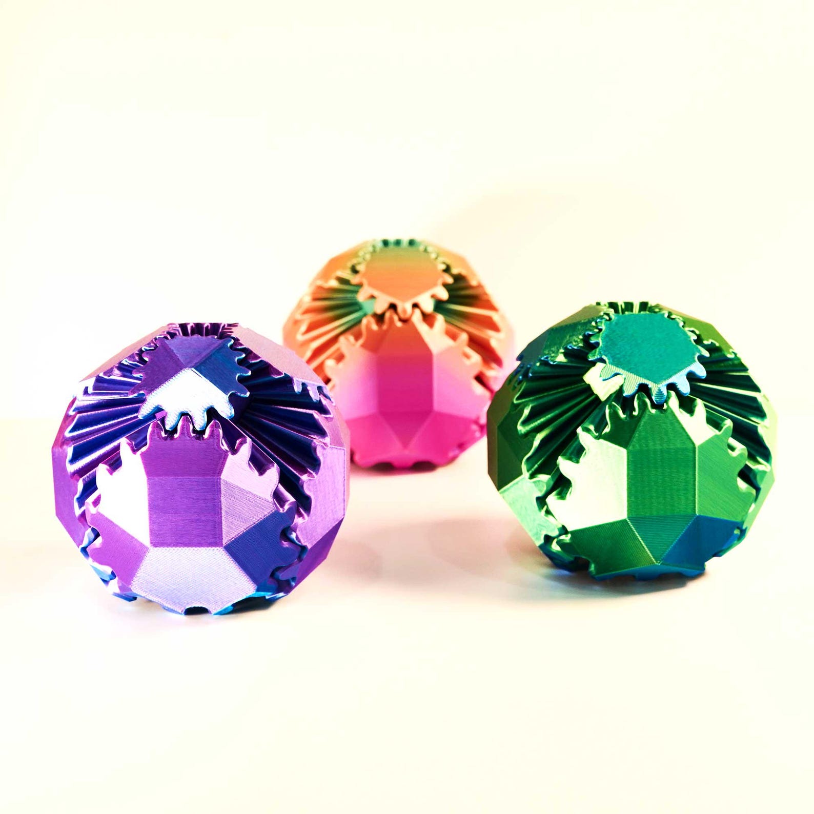 3D Printed Polygon Gear Ball Sphere - Colorful Fidget Spinner Stress ...