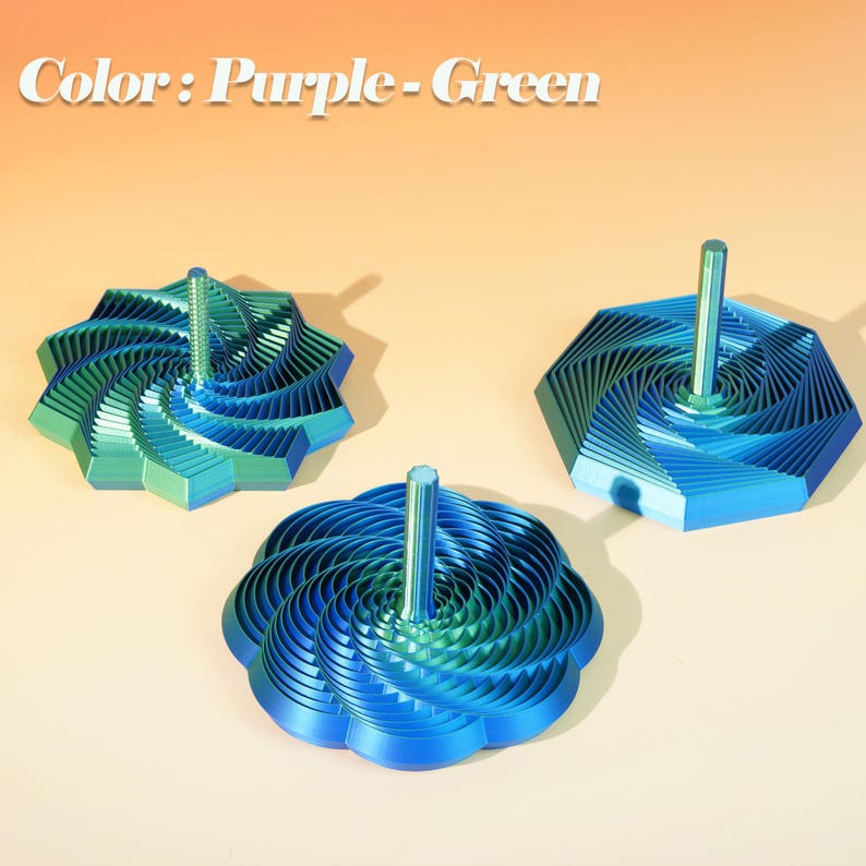 3-piece Set 3D Printed Carrot Tower Fidget Spinner Toy – Gradient ...