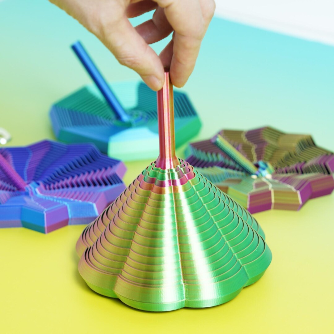 3-piece Set 3D Printed Carrot Tower Fidget Spinner Toy – Gradient ...