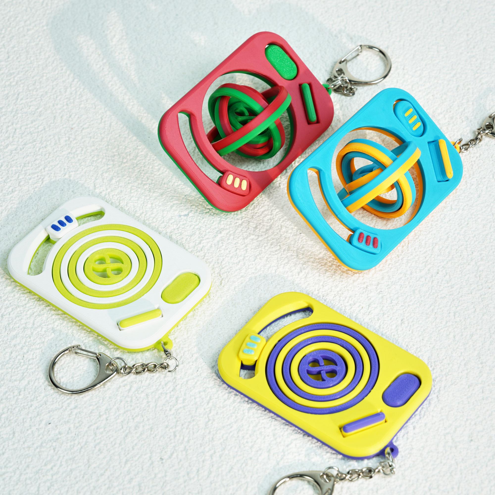 3D Printed Fidget Keychain Toy – Spinners & Sliders Christmas Stocking ...