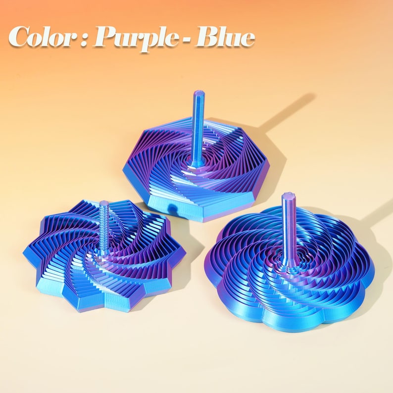 3-piece Set 3D Printed Carrot Tower Fidget Spinner Toy – Gradient ...