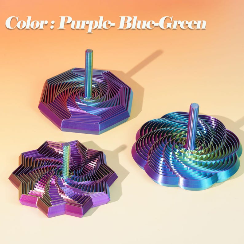 3-piece Set 3D Printed Carrot Tower Fidget Spinner Toy – Gradient ...