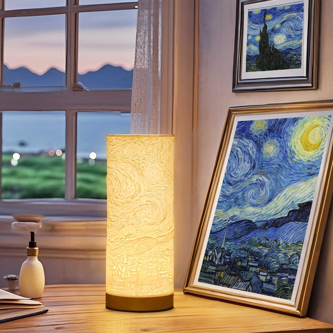 The Starry Night 3D Printed Bedside Art Table Lamp – USB Powered ...