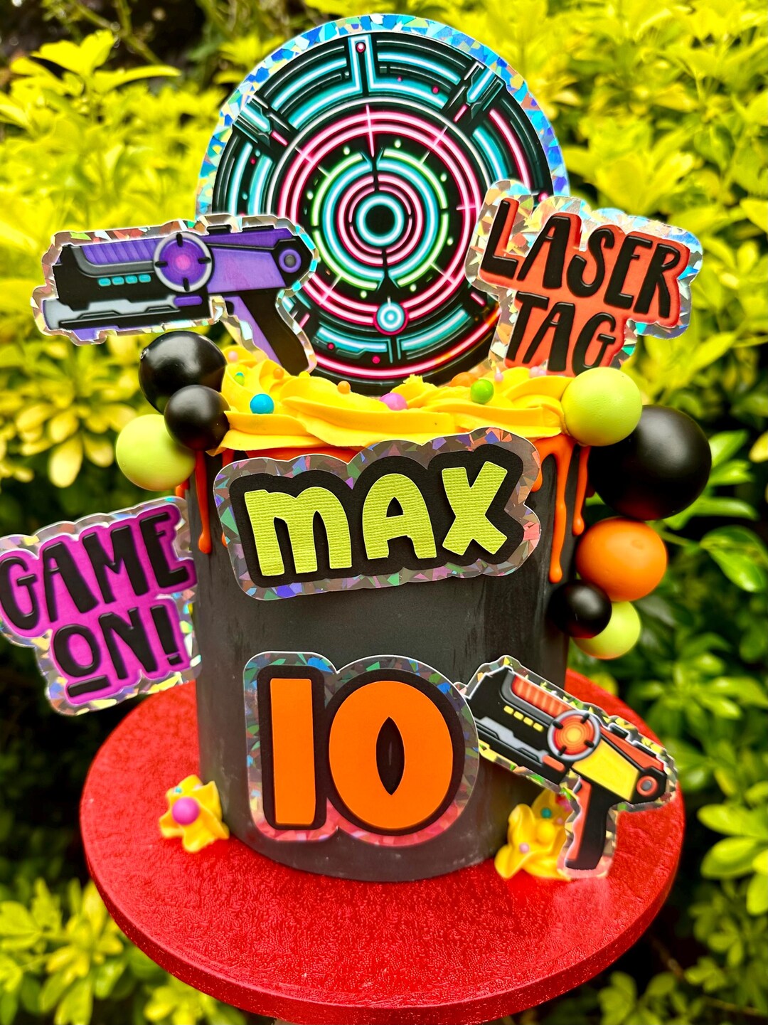 Personalised Cake Topper Set Laser Tag - Etsy