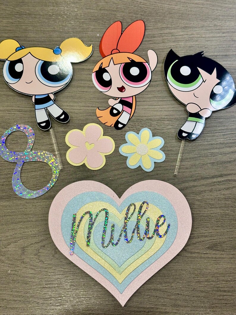 Personalised Cake Topper Set Powerpuff Girls - Etsy