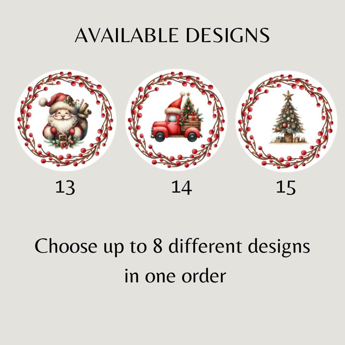 Edible Cupcake Toppers- Red Rustic Christmas, 15 Different Designs and ...