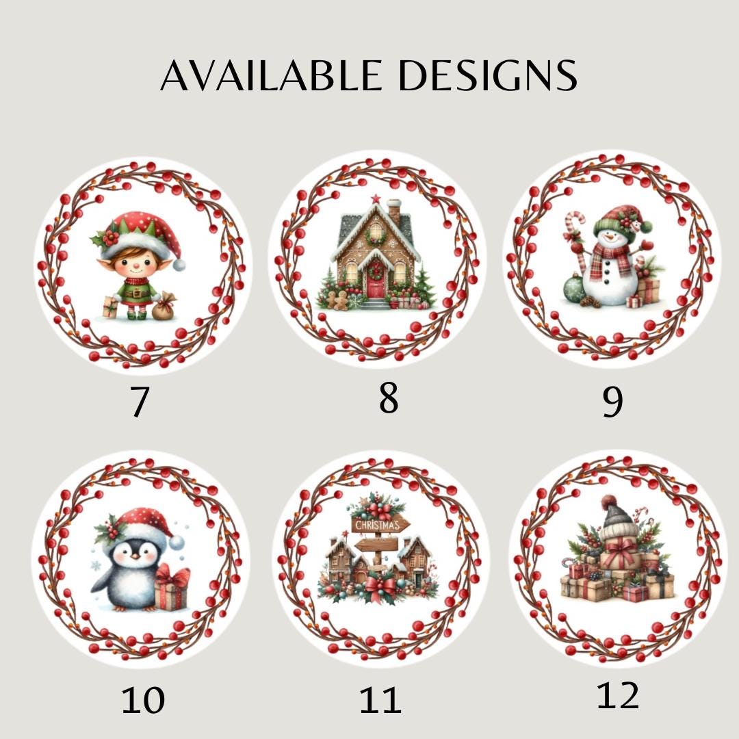 Edible Cupcake Toppers- Red Rustic Christmas, 15 Different Designs and ...