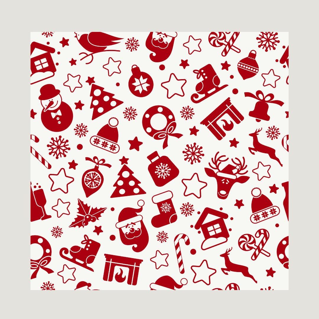 Red Christmas Edible Pattern Sheet, Wafer Paper or Frosting Sheet - Etsy