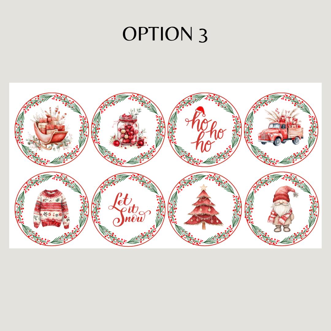 Christmas Edible Cupcake, Cookie and Oreo Toppers, Pre-cut Festive ...