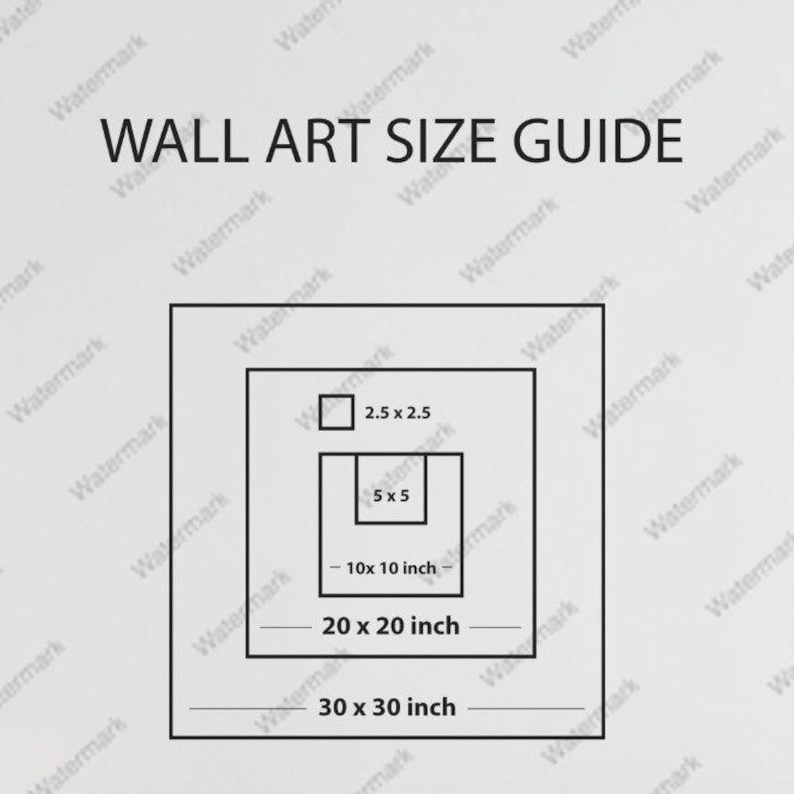 Wall Art Square Size Guide, Frame Size Guide, Print Size Guide, Poster ...
