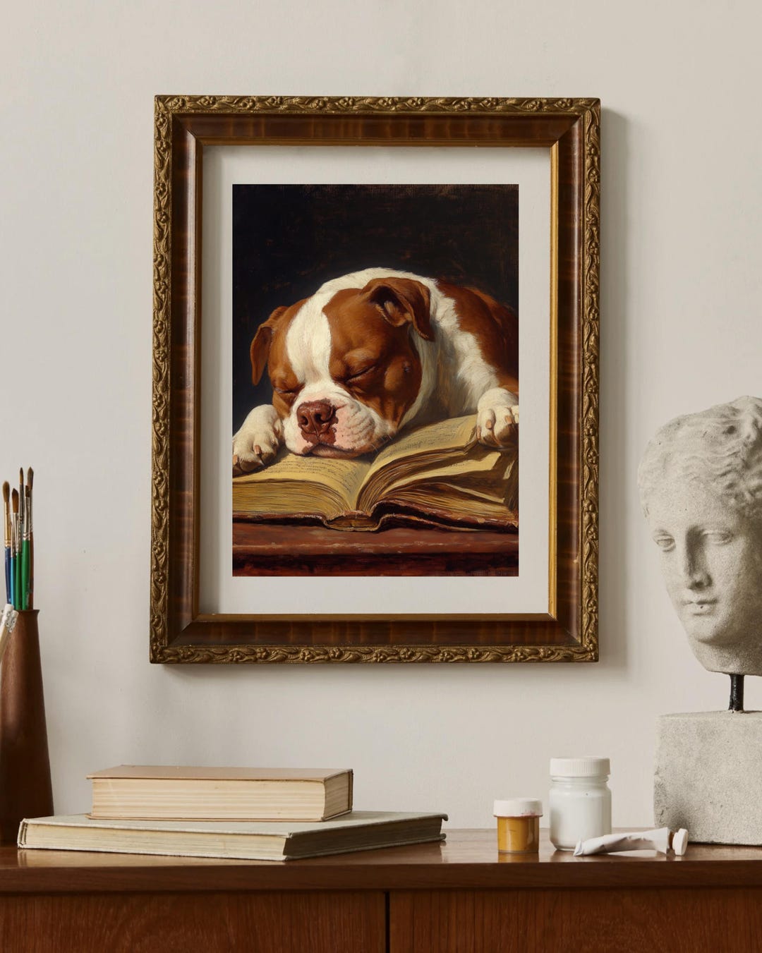 English Bulldog Art Print, English Bulldog Wall Art, Country Decor, Vintage Bulldog Print ...