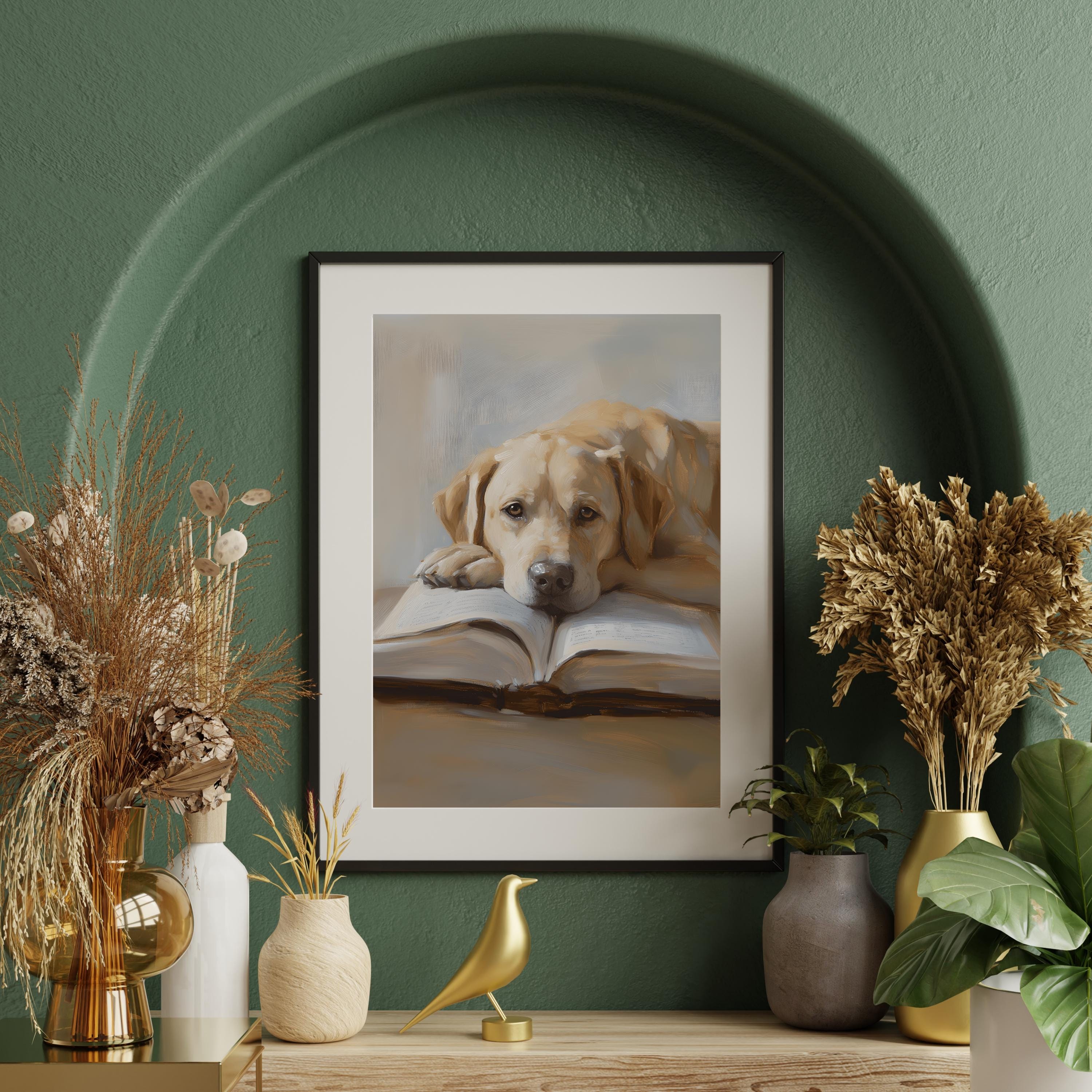 Labrador Art Print, Yellow Lab Art, Labrador Painting, Yellow Lab Print ...