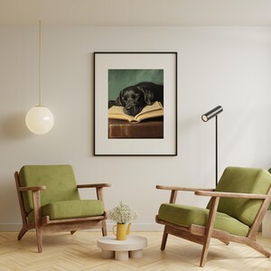 Black Labrador Art Print, Vintage Dog Print, Sleeping Dog Poster Art ...
