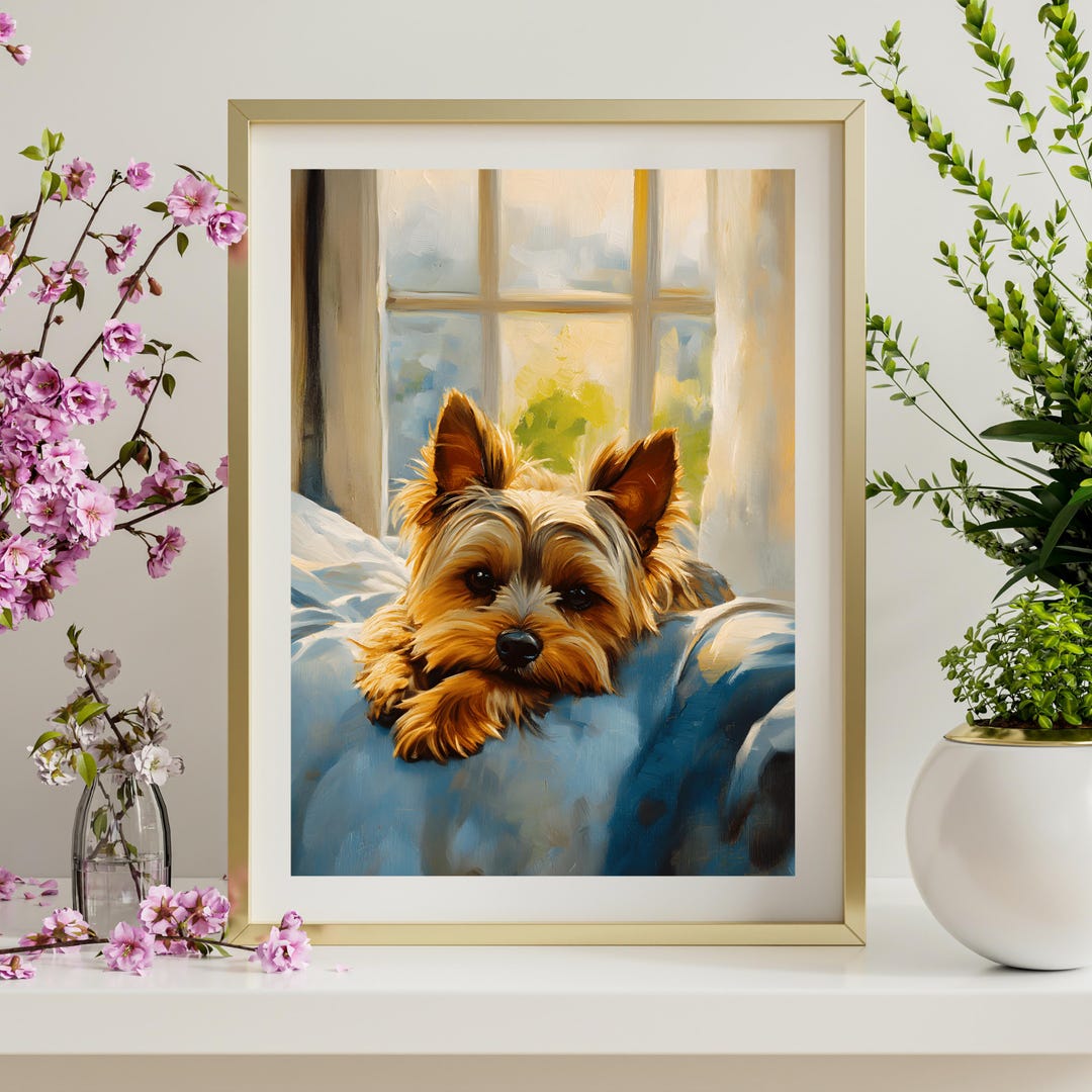 Yorkshire Terrier Art Print, Yorkie Wall Art, Farmhouse Print, Dog ...