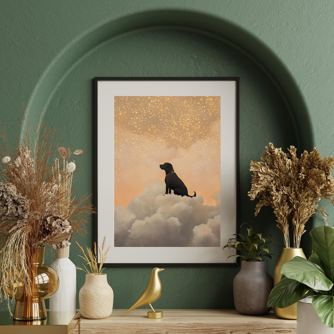 Labrador Retriever Art Print, Pet Memorial Gift, Black Lab Memorial Art ...