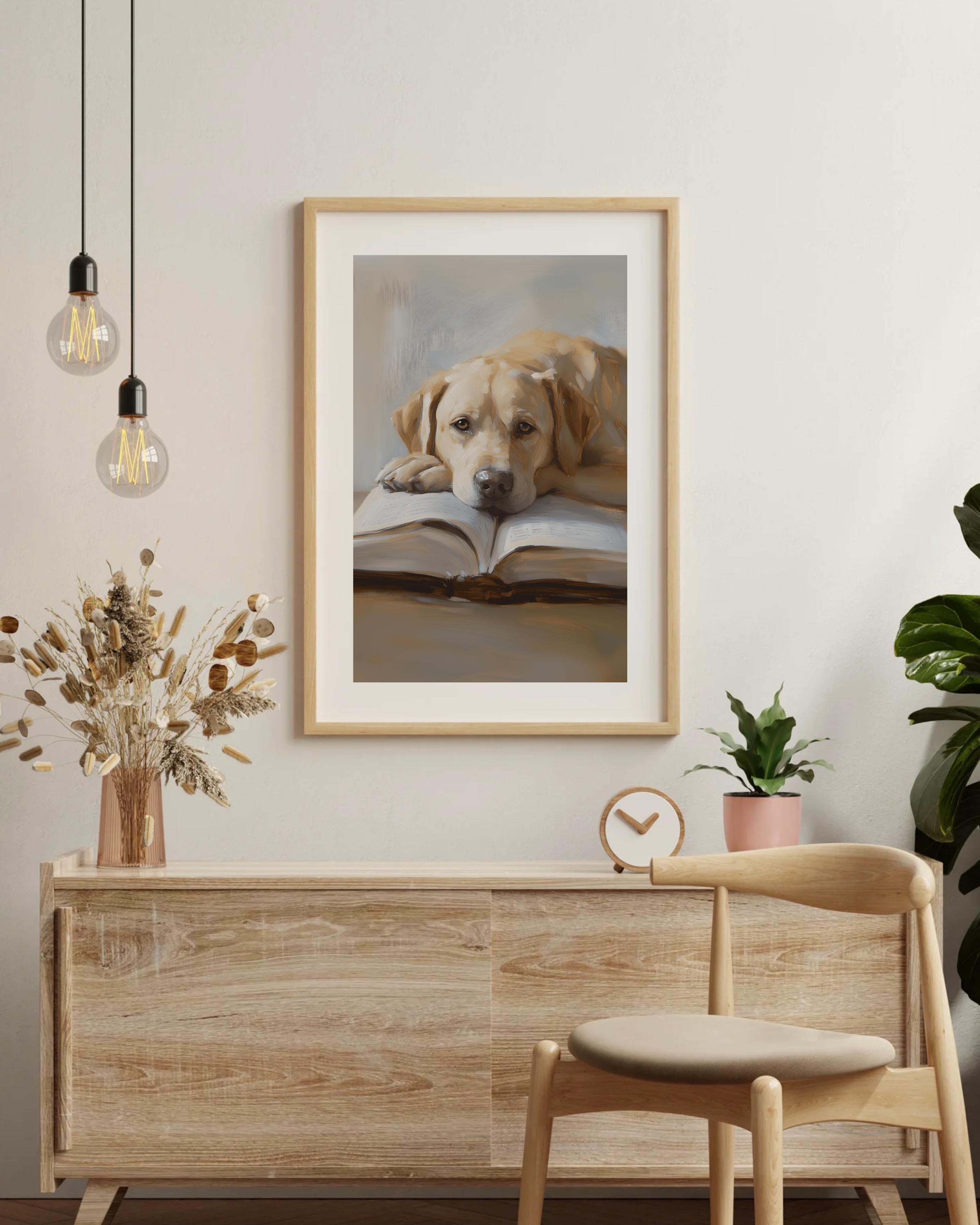 Labrador Art Print, Yellow Lab Art, Labrador Painting, Yellow Lab Print ...