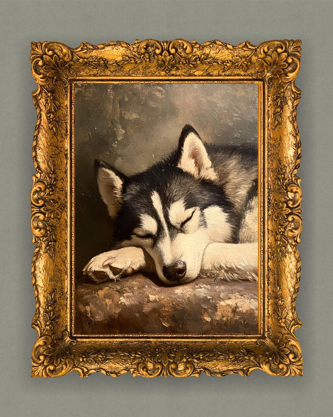Siberian Husky Art Print, Siberian Husky Painting, Rustic Country Wall ...
