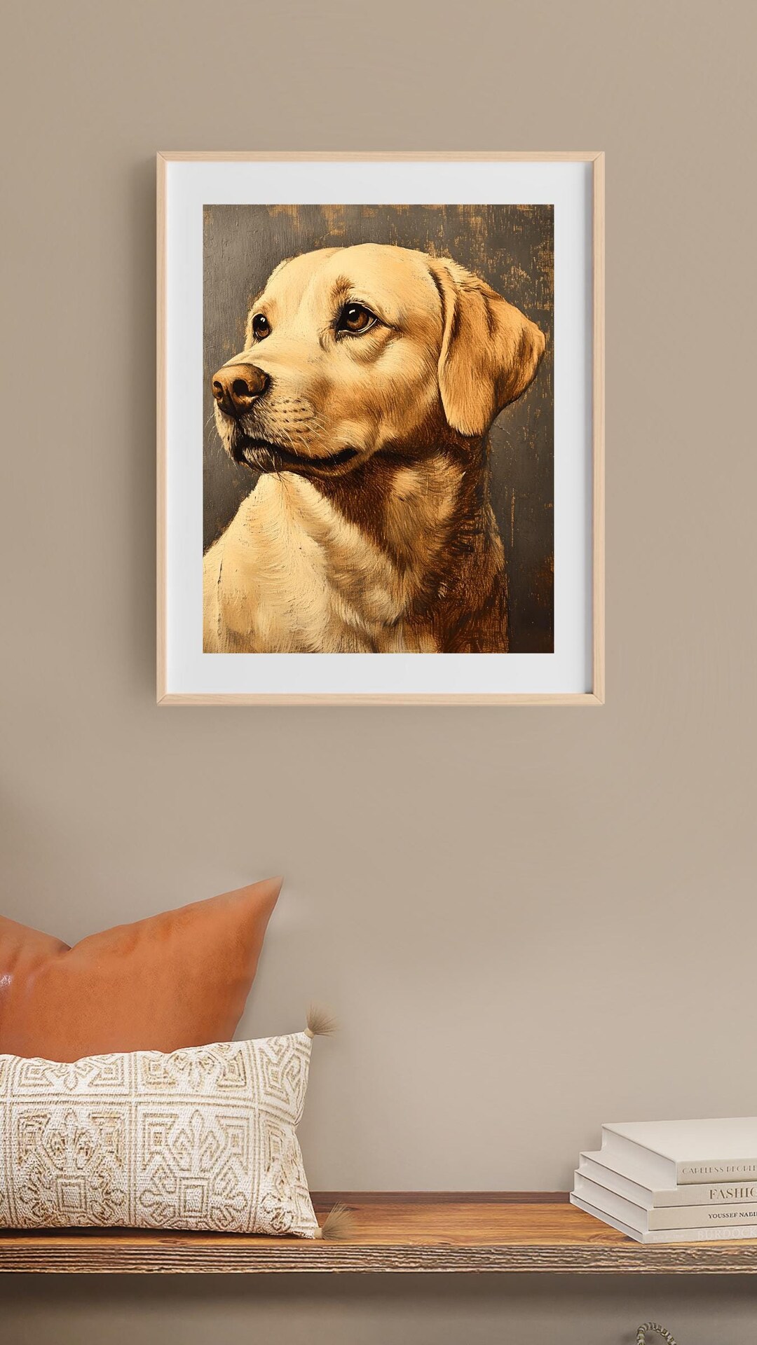 Golden Labrador Art Print, Labrador Painting, Dog Wall Art, Golden ...