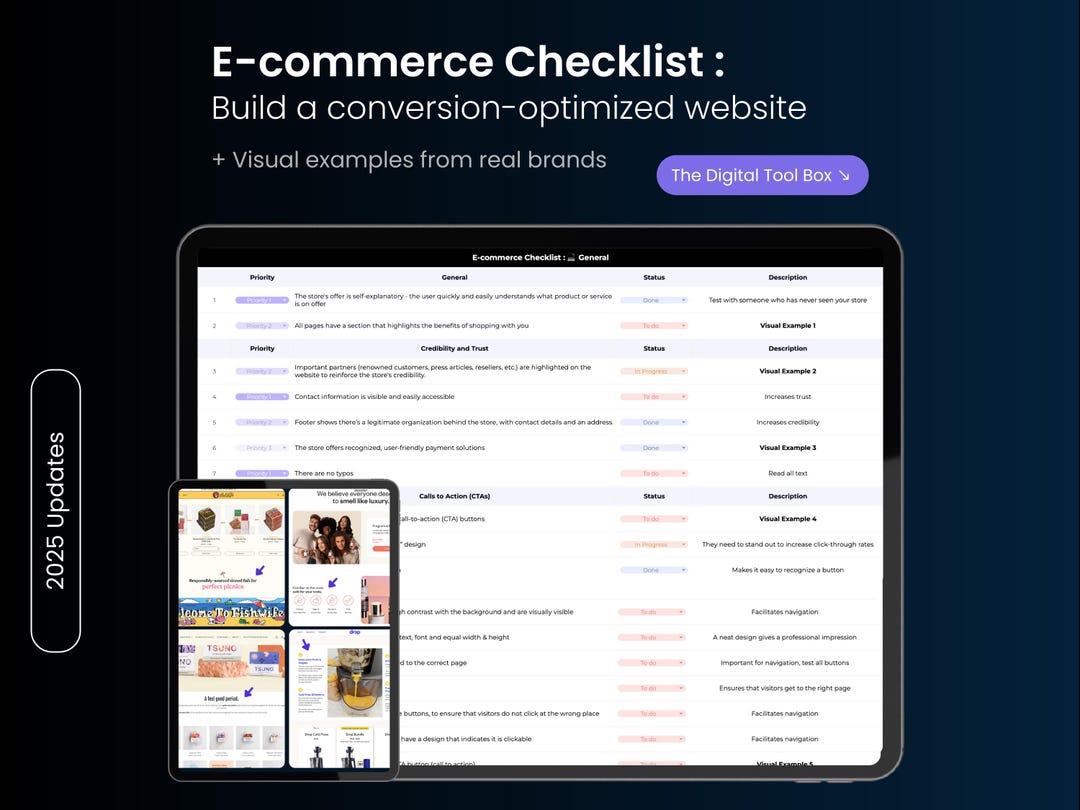 Ultimate E-commerce Website Checklist Shopify Template High Converting ...