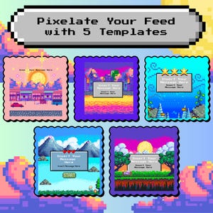 Pixel Art Canva Post Templates Instagram Social Media Post Templates ...