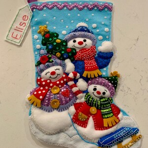 Personalized Snowmen Handmade Christmas Stocking - Etsy