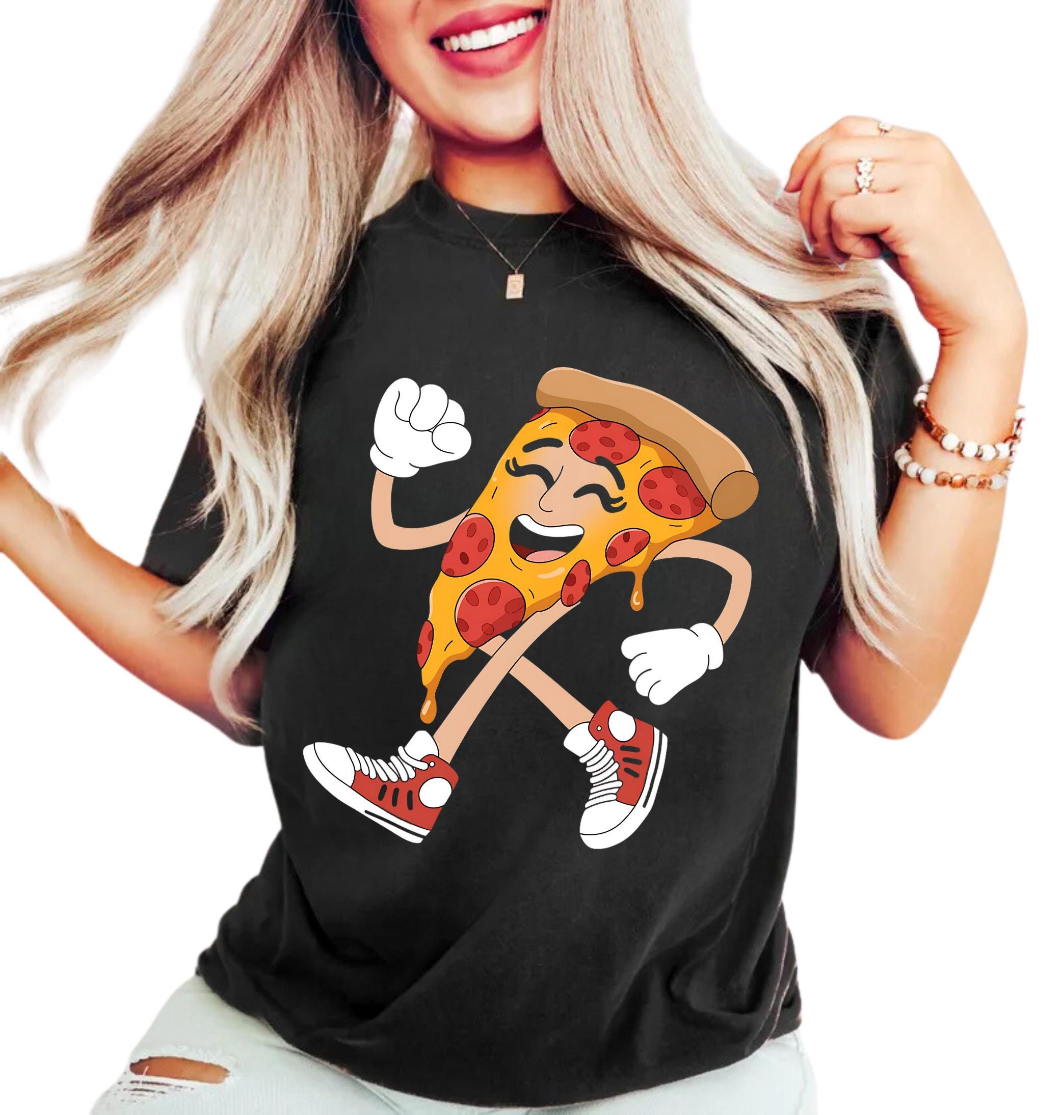 Funny Pizza Slice Cartoon Design PNG Cute Food Art for Pizza Lovers-svg ...