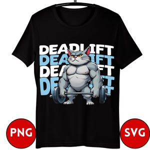 Deadlift Cat Gym Design Png,funny Fitness Workout Svg,cat Lover ...