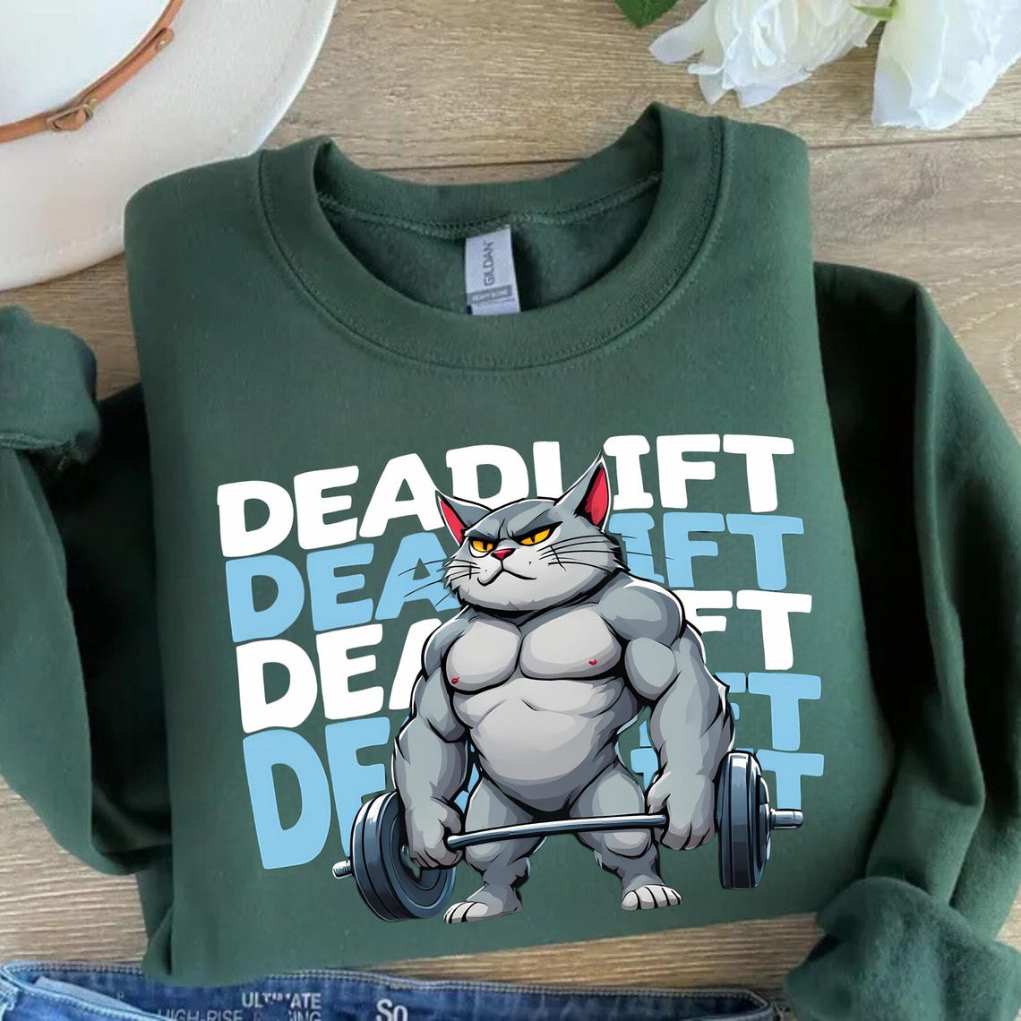 Deadlift Cat Gym Design Png,funny Fitness Workout Svg,cat Lover ...