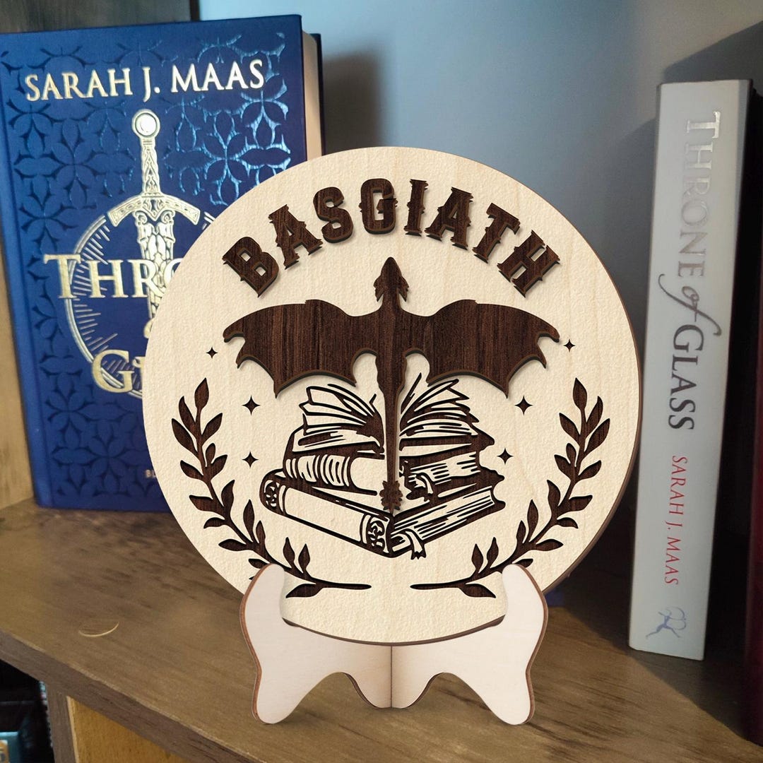 Basgiath Wooden Book Sign, Fourth Wing Inspired Decor, Fantasy Dragon ...