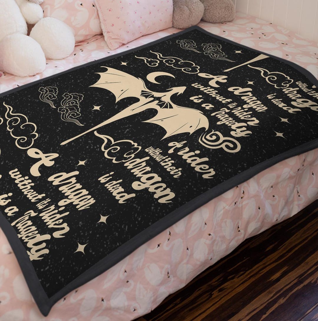 Fourth Wing Merch Blanket, Fantasy Reading, Fantasy Dragon Blanket ...