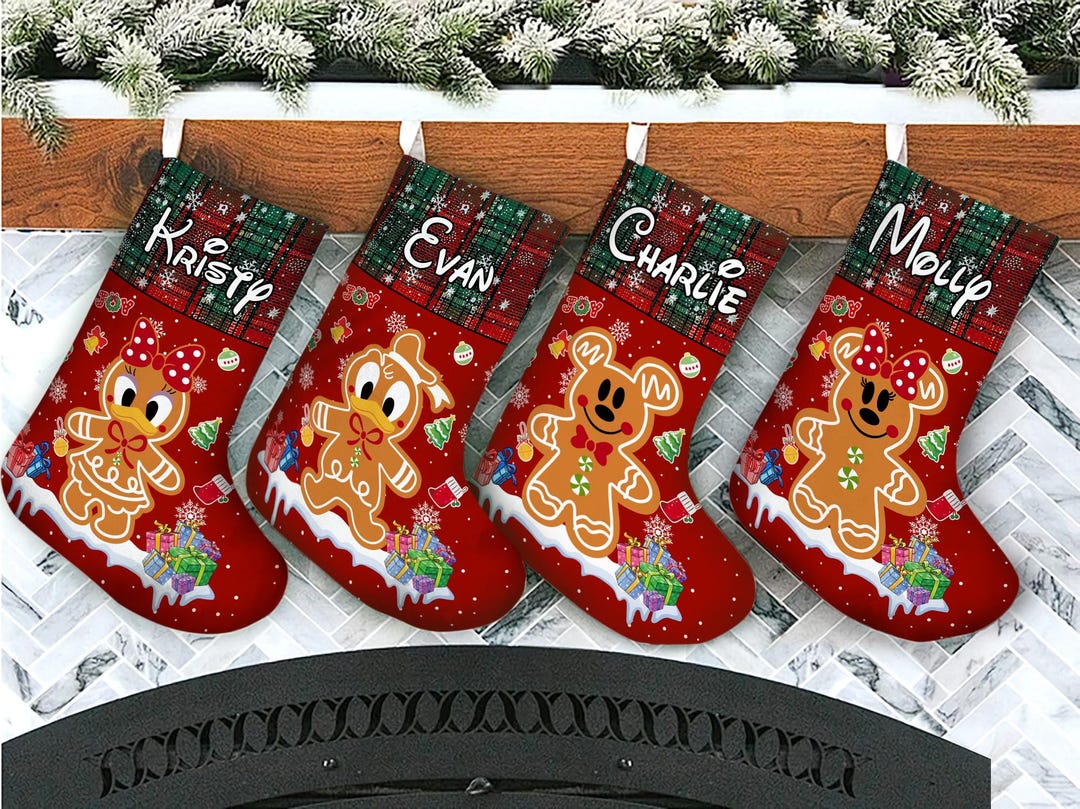 Personalized Mickey and Friends Gingerbread Christmas Stocking ...