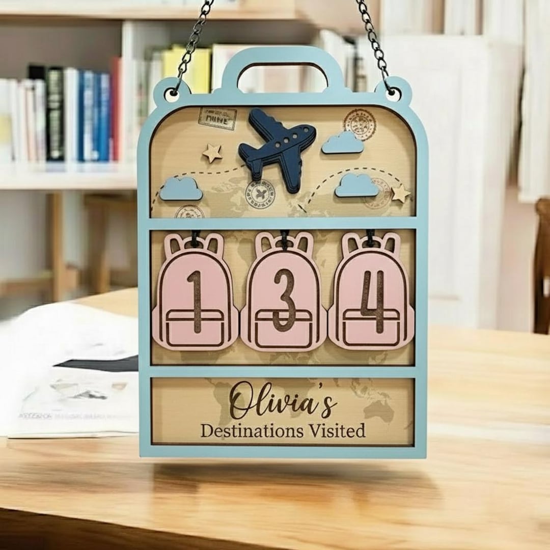 Personalized Travel Tracker, Travel Tracker Gift, Custom Trip Tracker ...