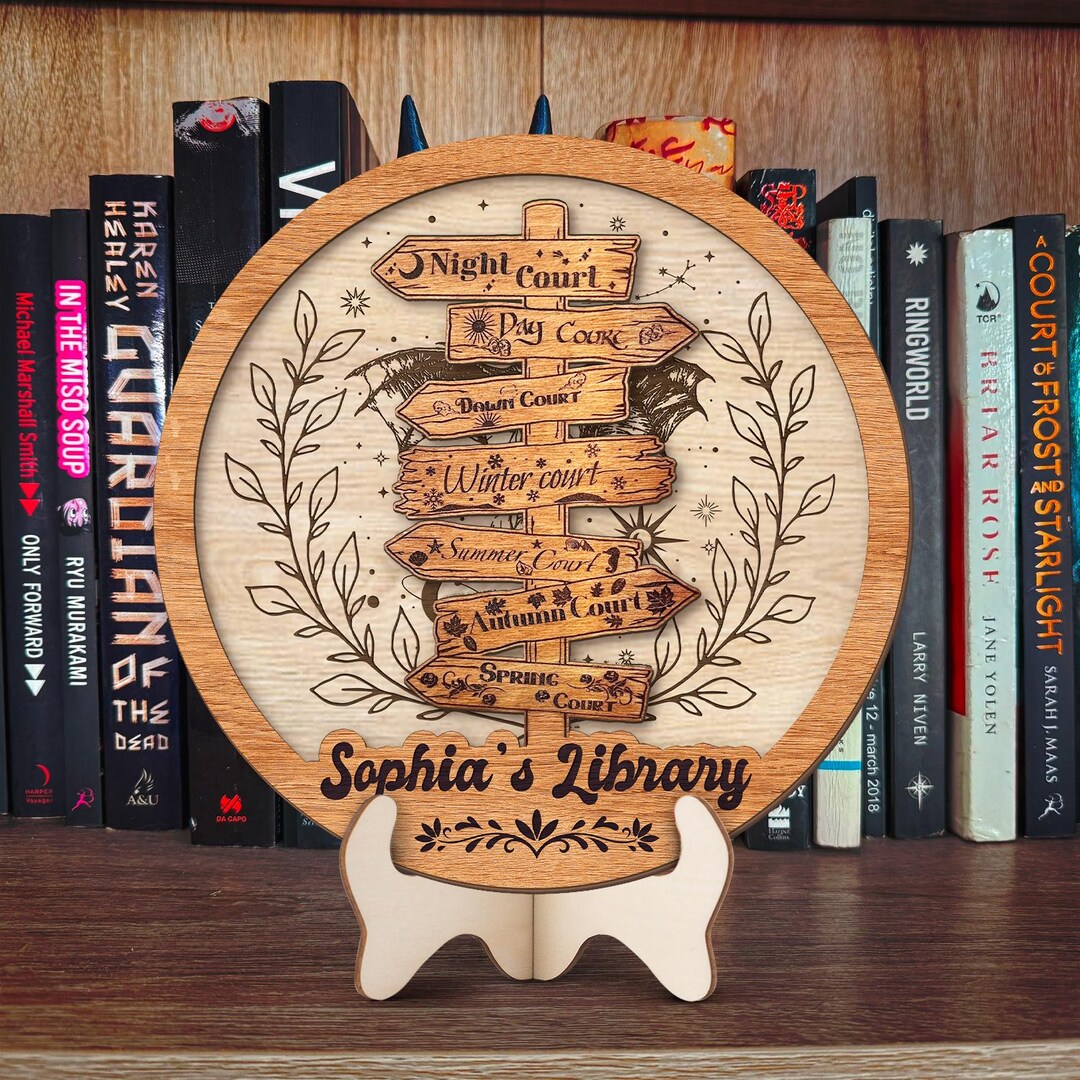 Custom Acotar Bookshelf Decor, Spring Court, Winter Court, Wooden ...