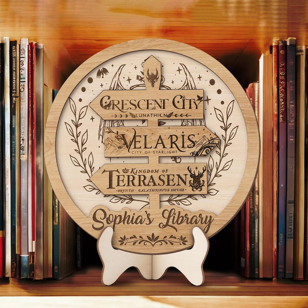 Custom Fantasy Book Sign, Velaris Crescent City Terrasen Decor ...