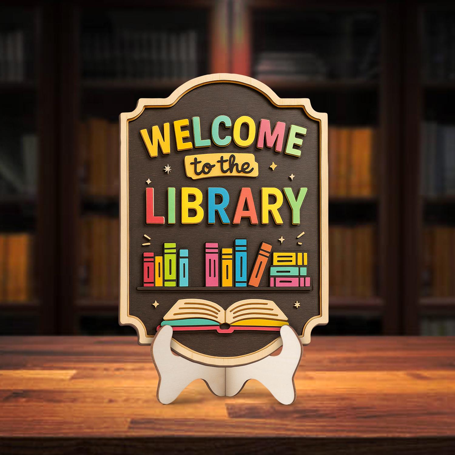 Welcome to the Library School Sign, School Library Sign, Back to School ...