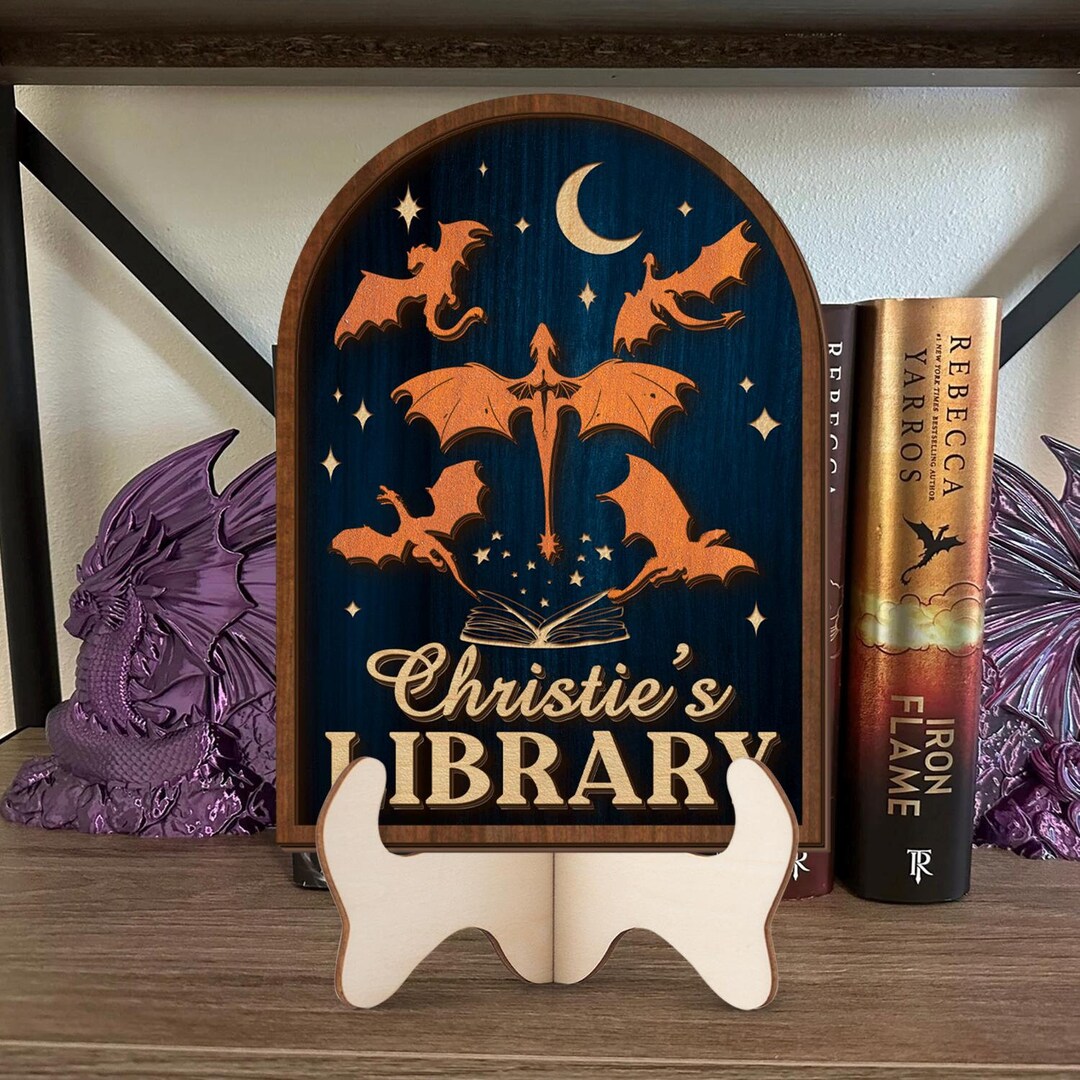 Custom Fourth Wing Library Sign, Fourth Wing Inspired Decor, Book Club ...
