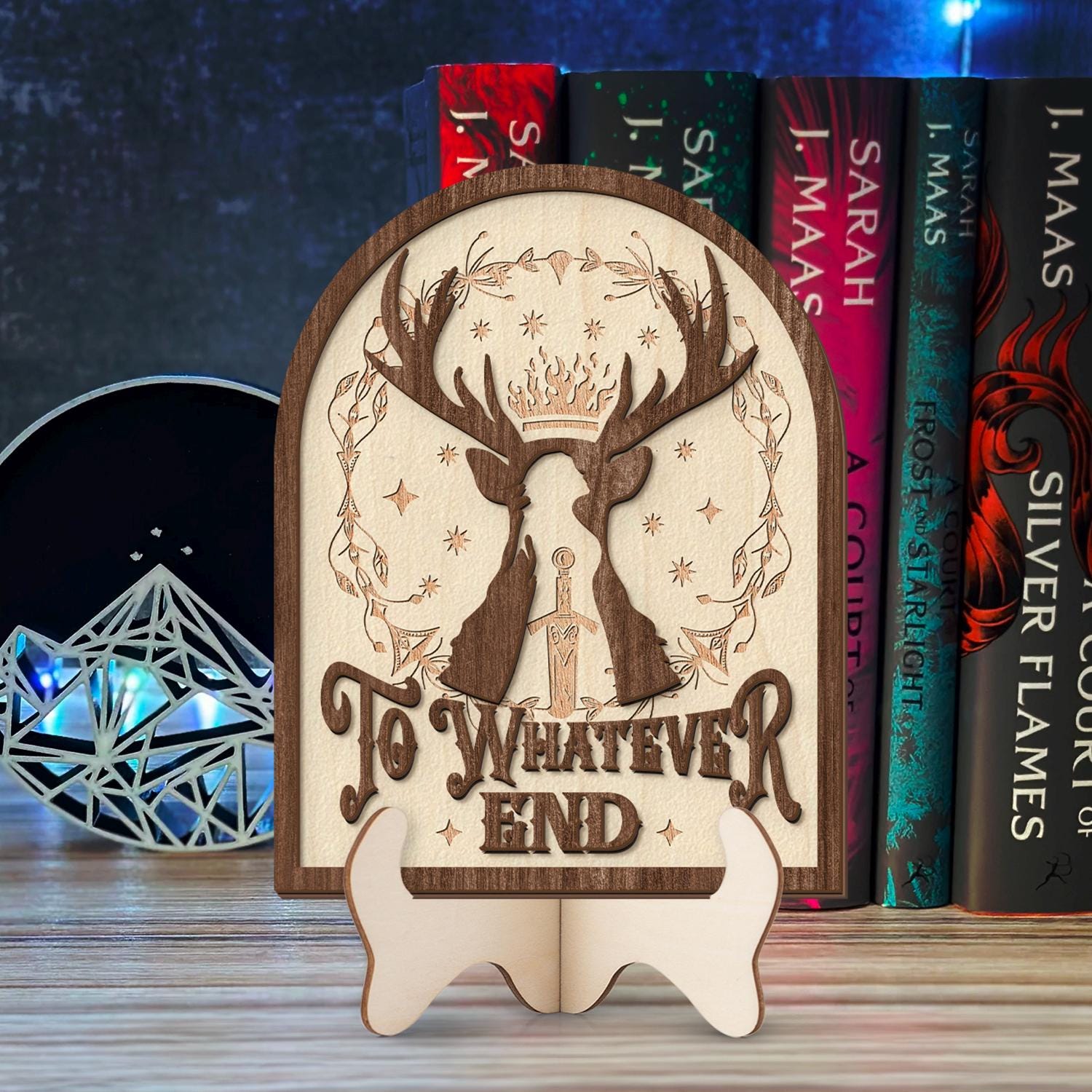 To Whatever End Book Sign, Wooden Shelf Decor for Book Lovers, Fantasy ...