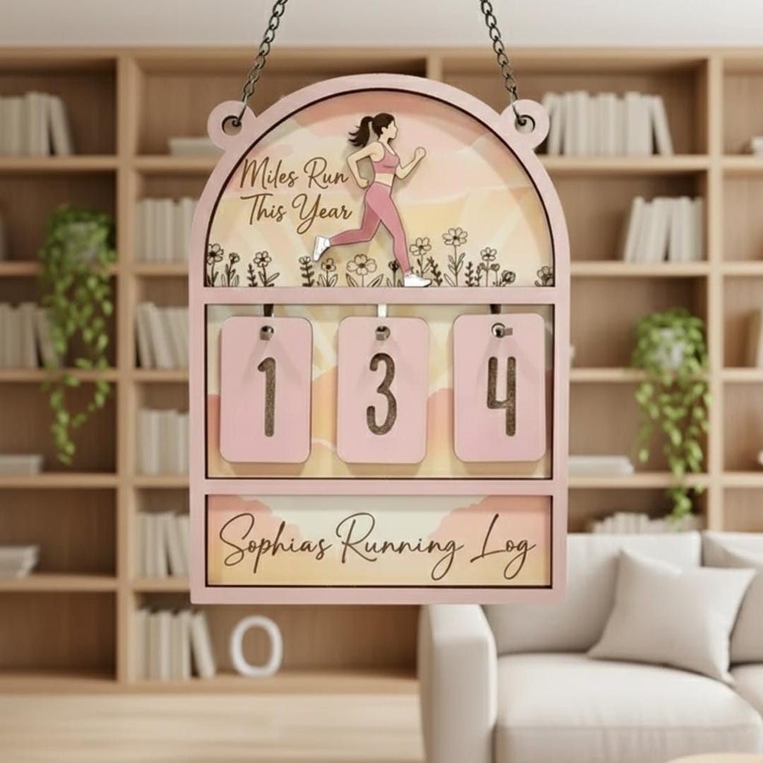 Personalized Running Log, Custom Mile Sign, Running Board Tracker ...