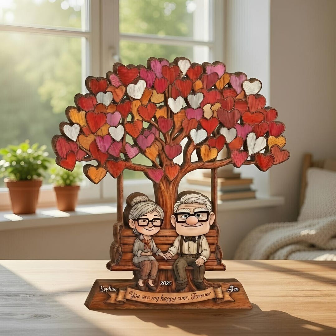 Personalized Old Carl and Ellie, Wooden Block Couple, up Movie Couple ...