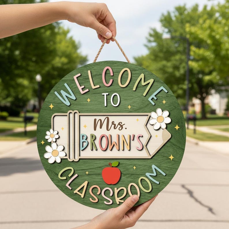 Personalized Teacher Door Sign, Classroom Door Sign, Teacher Door ...