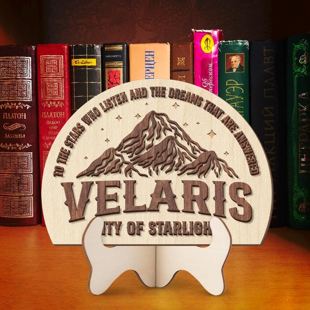 City of Starlight Sign, Acotar Velaris Sign, Velaris Bookshelf Sign ...