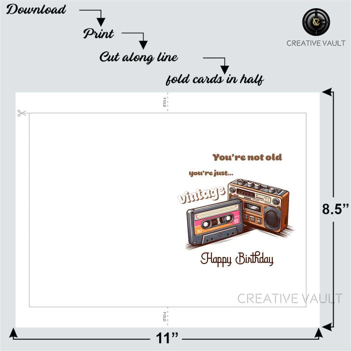 Printable Birthday Card / Happy Birthday / Instant Download PDF - Etsy