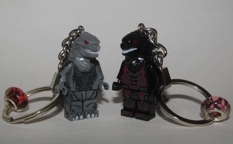Godzilla Monster Keychain & Present Box - Custom Handmade Gray or Black ...