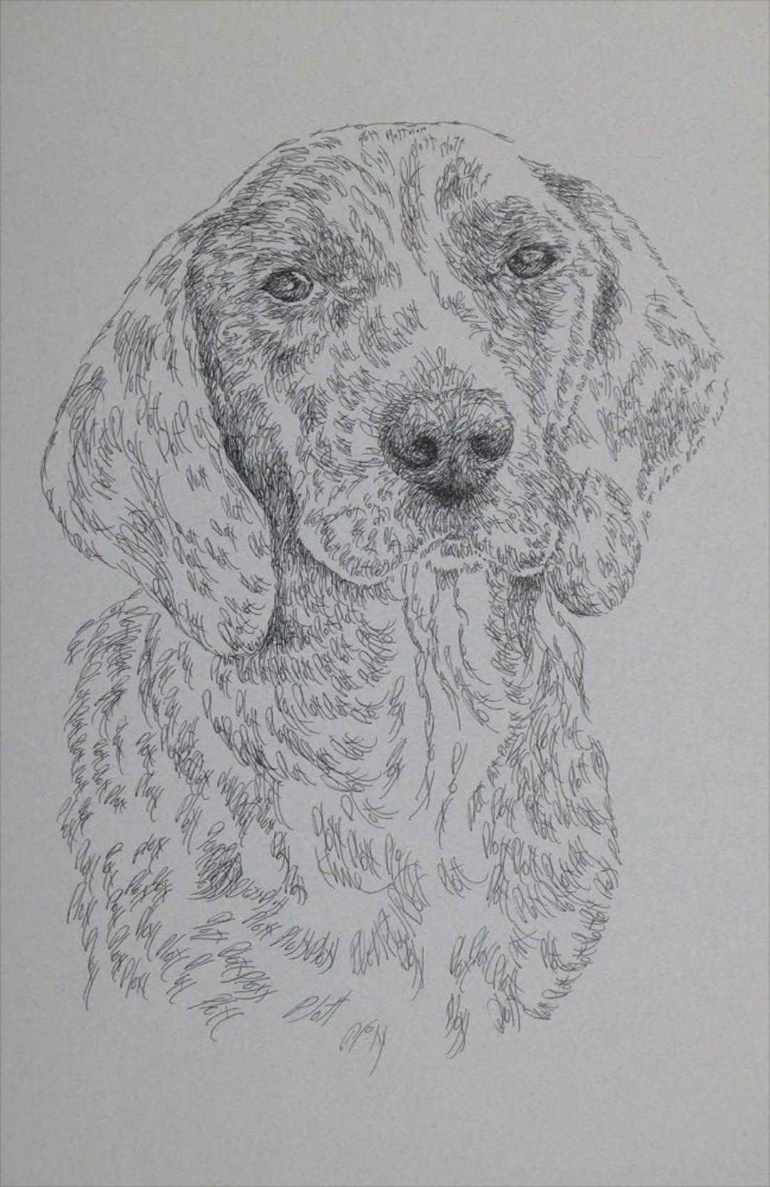 Plott Hound Dog Art Portrait Drawing From Words. Your Dog's Name Added ...