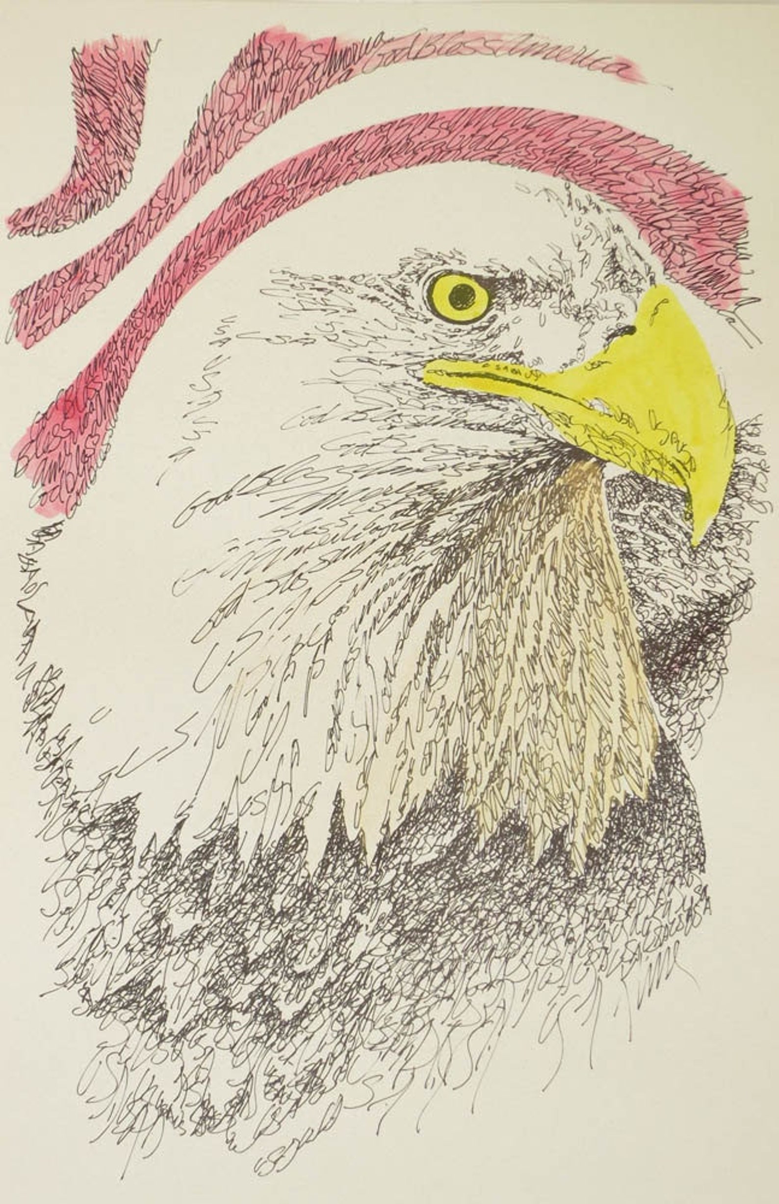American Bald Eagle Artist Kline Draws Eagle Art Using Only - Etsy