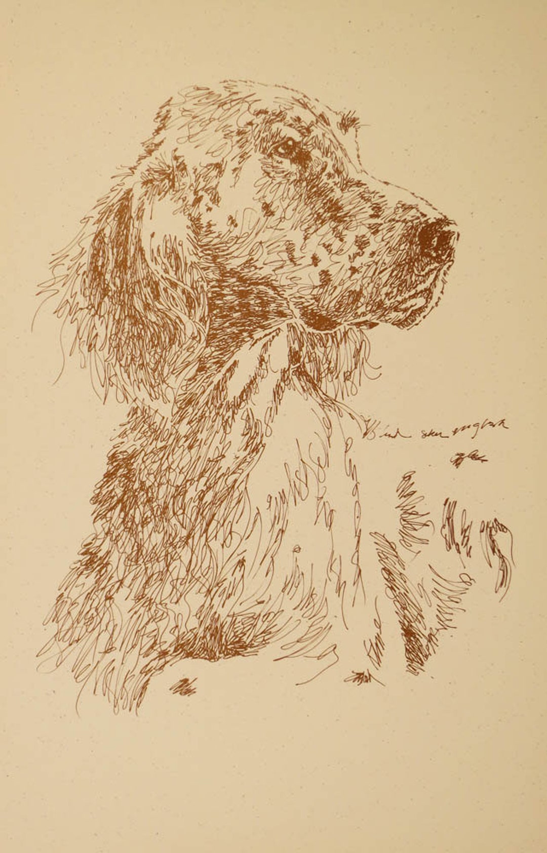 English Setter - Artist Kline Draws His Dog Art Using Only Words ...